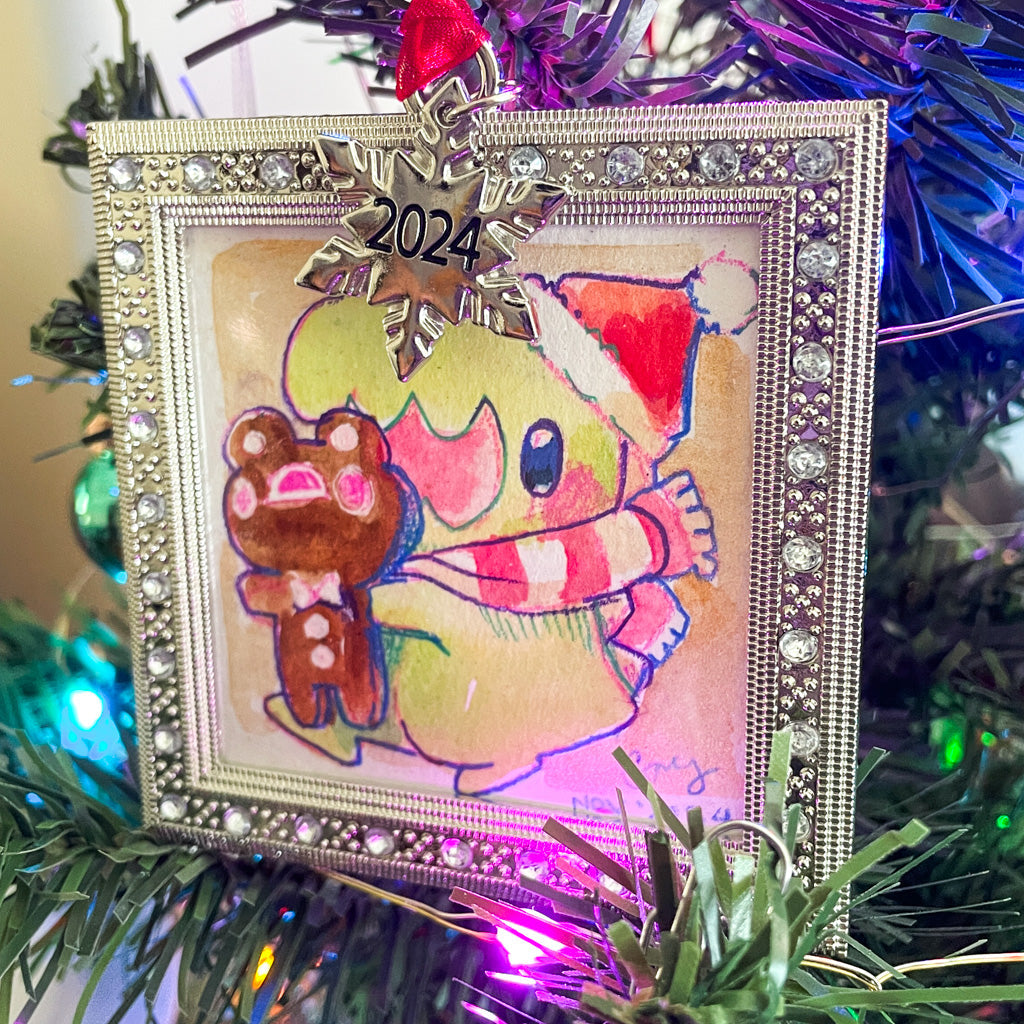 Gingerbread Frog Ornament - Original Watercolor Painting – Sakuradragon